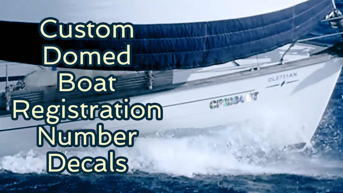 Custom Domed Boat Registration Number Decals For Coast Guard Complianc ...