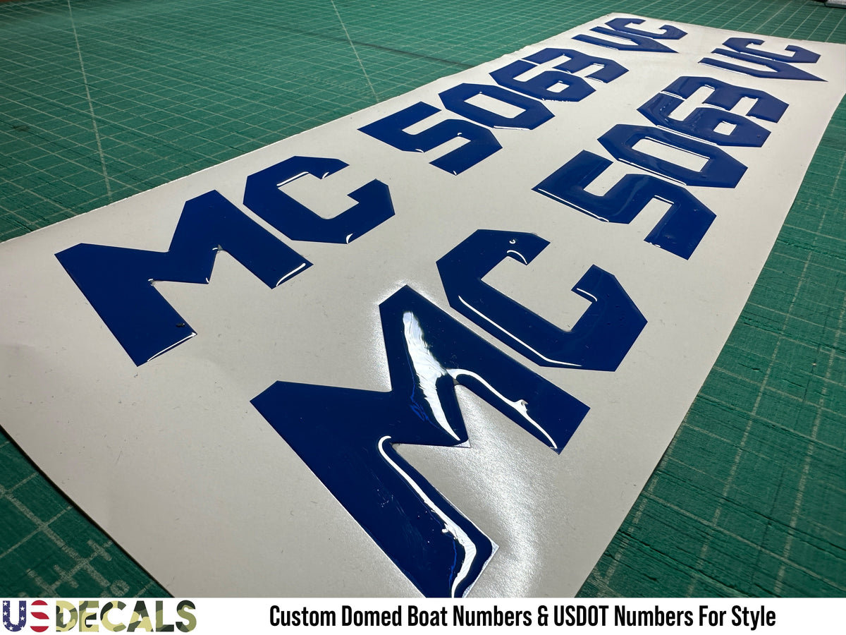 Custom Domed Boat Numbers & USDOT Numbers For Style – US Decals