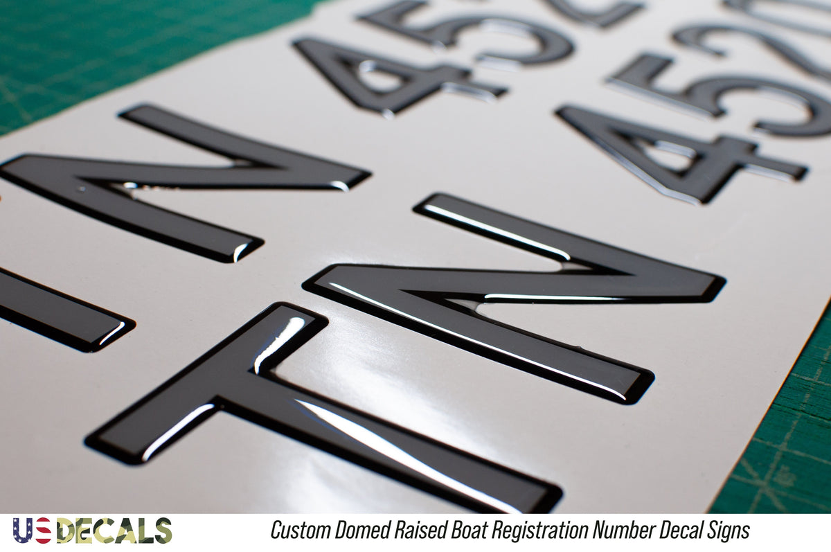 Custom Made Domed Raised Boat Registration Numbers For Style & Complia ...