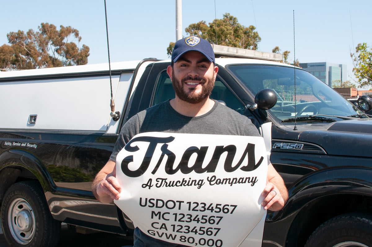 Example Of A USDOT Compliant Decal Sticker Lettering Template | Must R ...