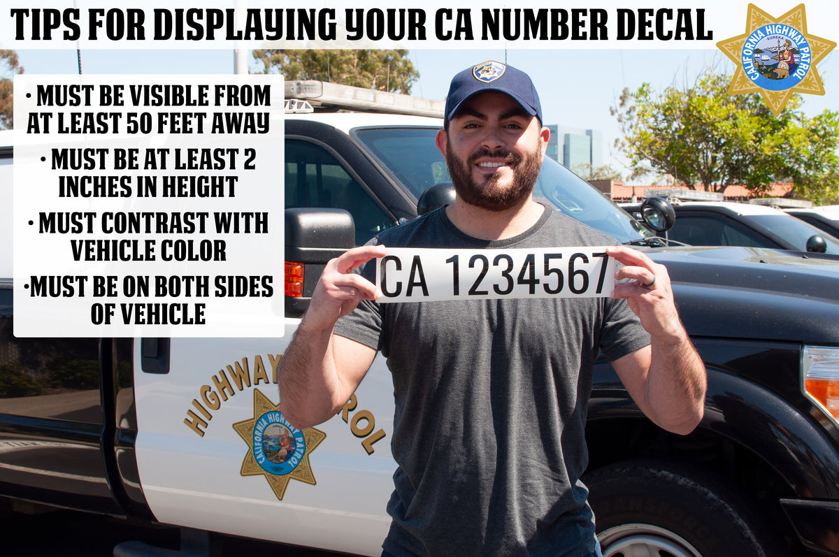 Example Of A CHP CA Number Decal Sticker For USDOT & CHP Compliancy ...