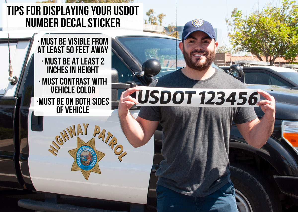 Example Of A DOT Compliant USDOT Number Decal Sticker | The Leaders in ...
