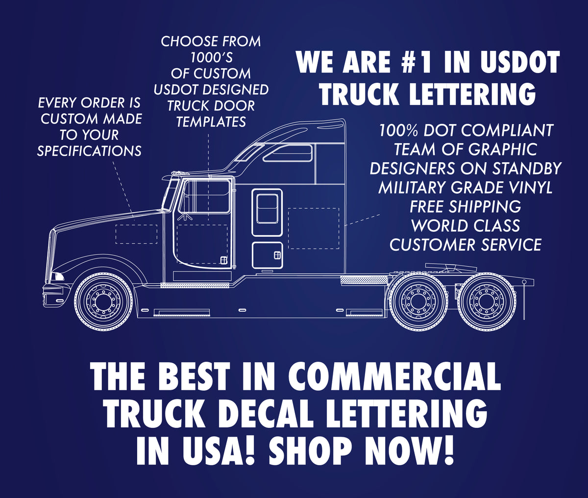 Custom USDOT Number Decal Lettering | The Champs In Semi US DOT Letter ...