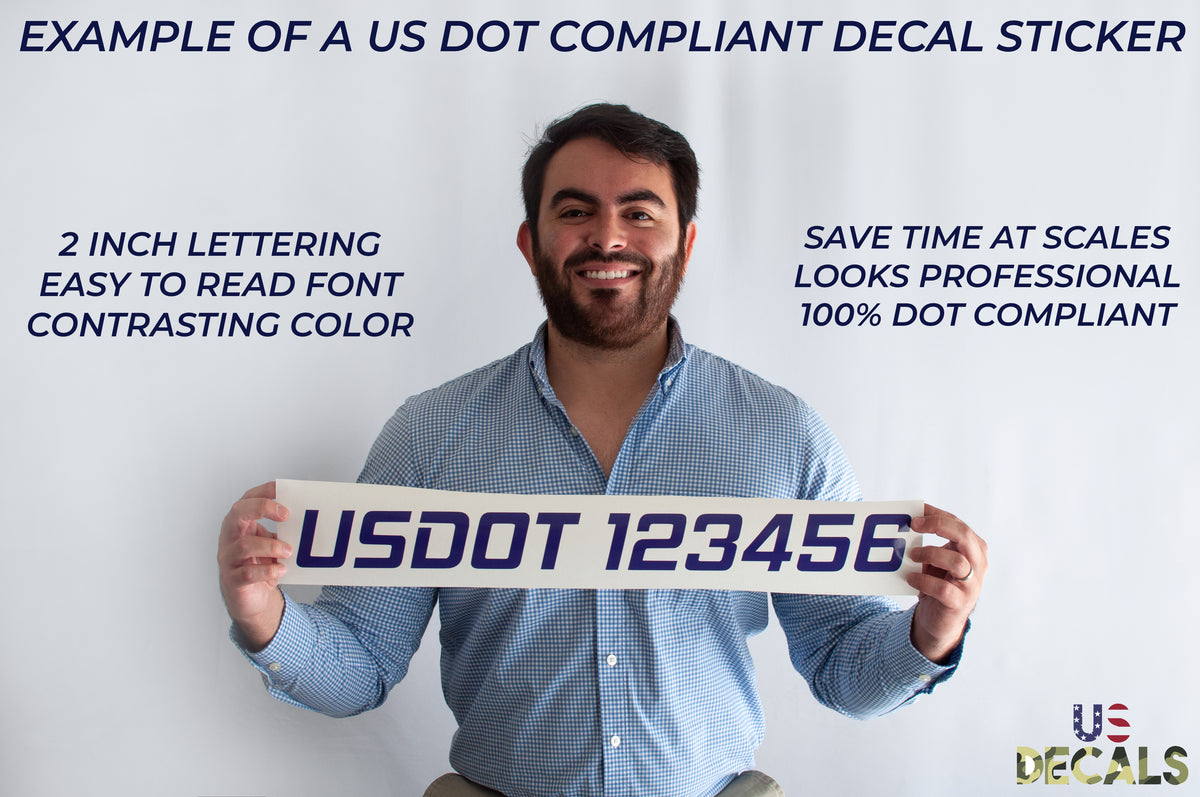 Example of A USDOT Number Decal Sticker | DOT Compliance Tips – US Decals