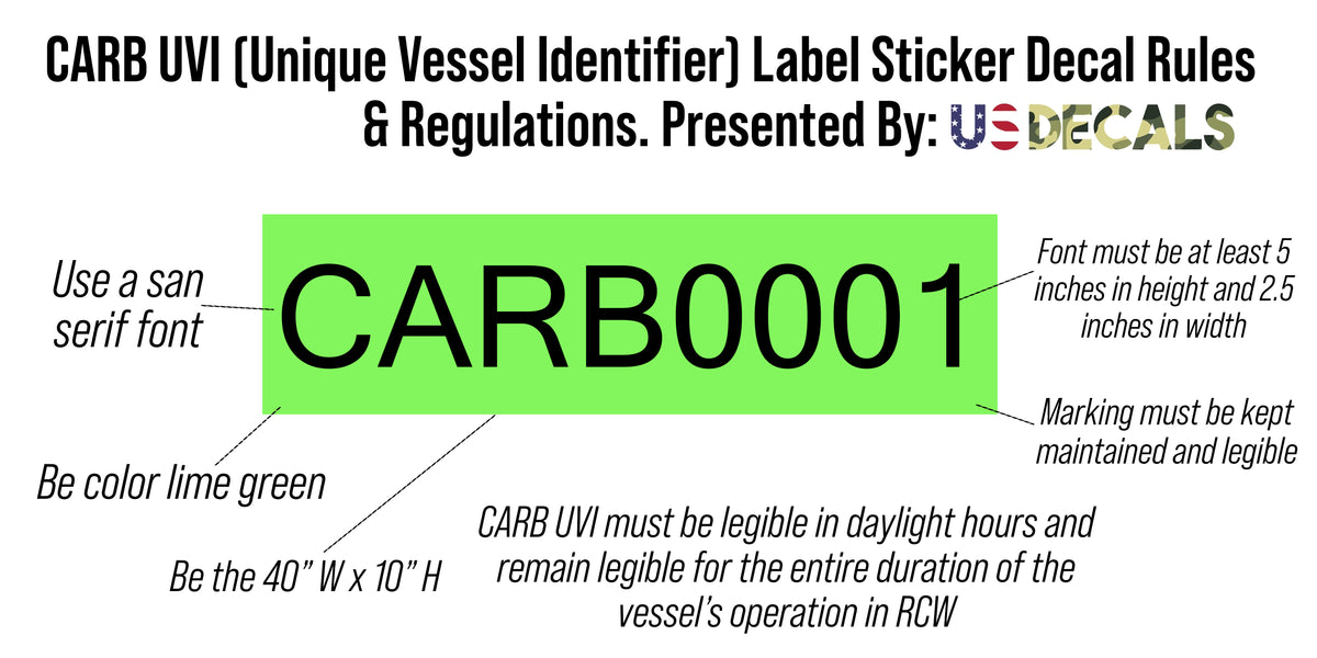 CARB UVI (Unique Vessel Identifier) Label Sticker Decal Rules & Regula ...