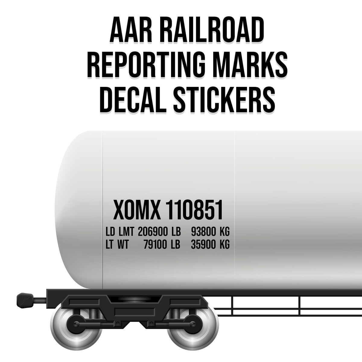AAR Railroad Reporting Marks Decal Stickers for Trains – US Decals
