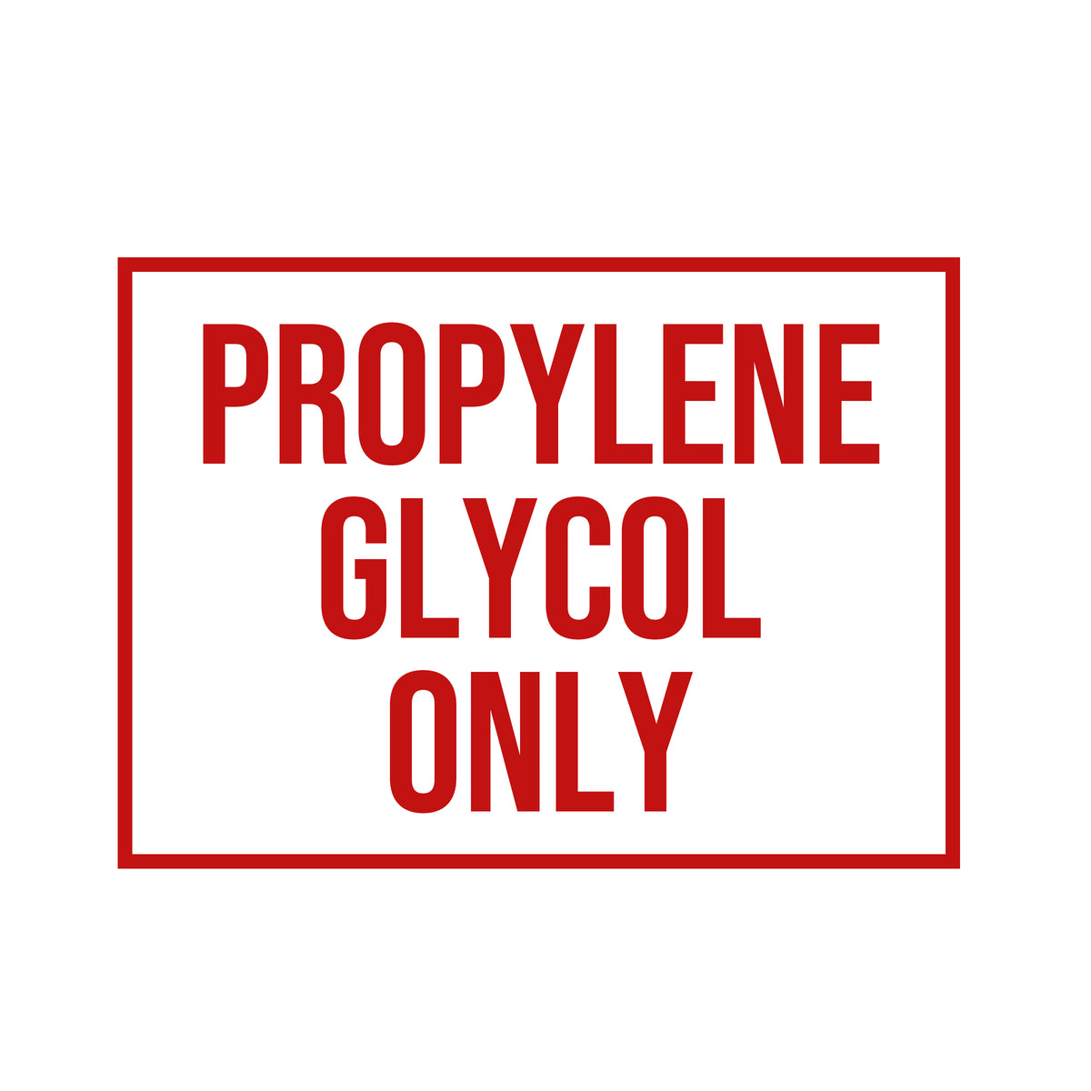 Propylene Glycol Only Decal Sticker For Tankers – US Decals