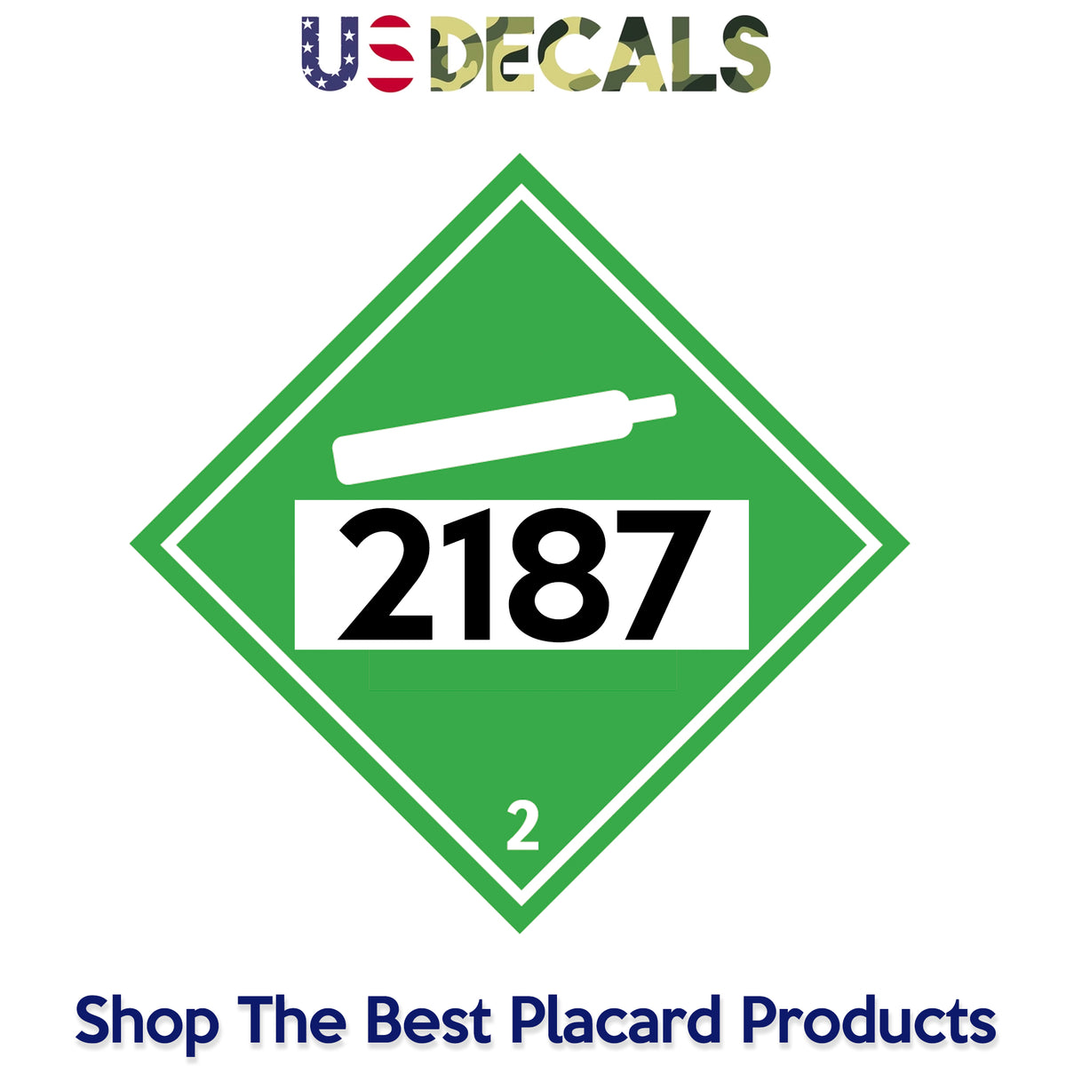 Hazard Class 2: Non-Flammable Gas UN # 2187 Placard Sign – US Decals