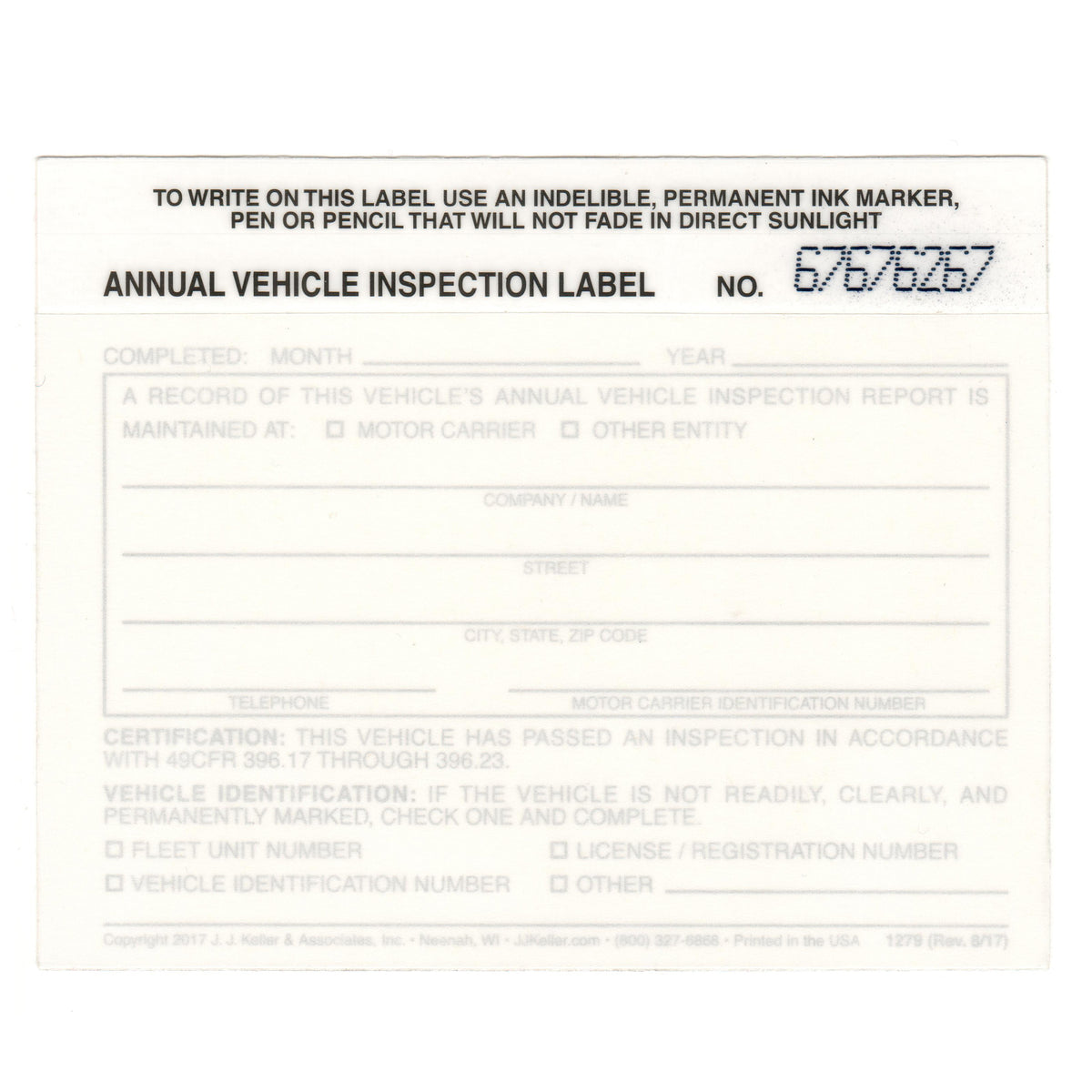 Annual Vehicle Inspection Label Decal Sticker – US Decals