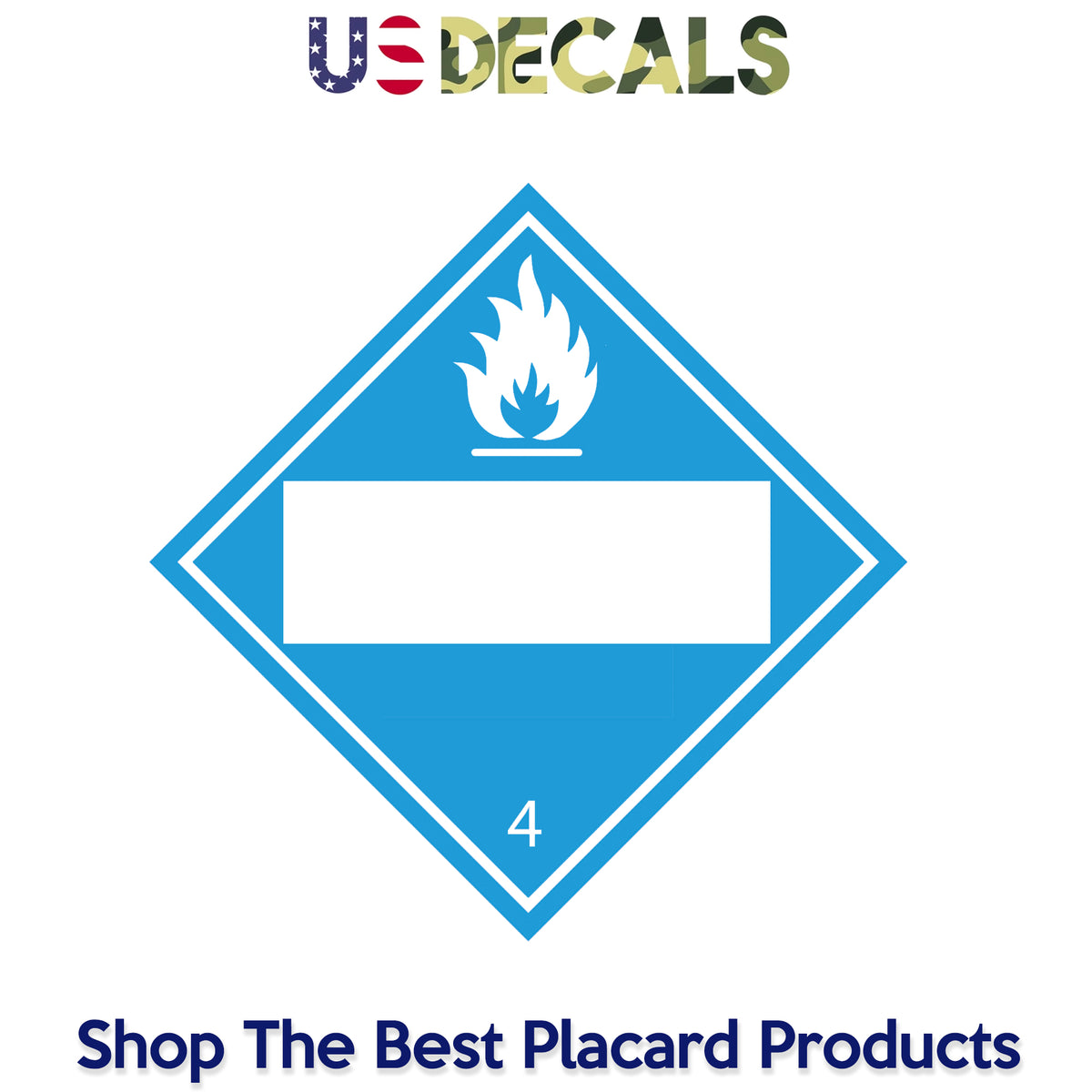 Hazard Class 4: Dangerous When Wet Blank Placard Sign – US Decals