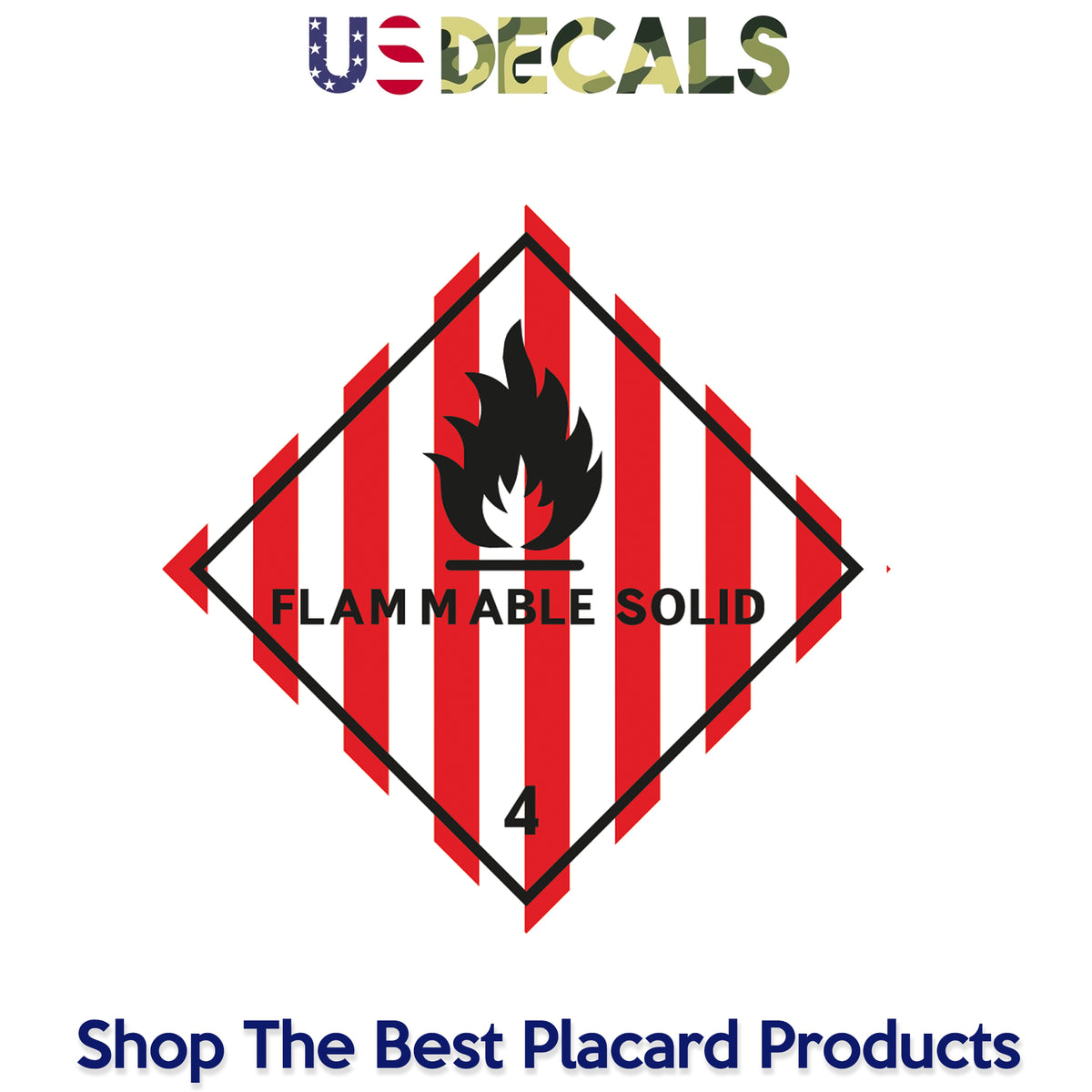 Hazard Class 4: Flammable Solid Placard Sign – US Decals