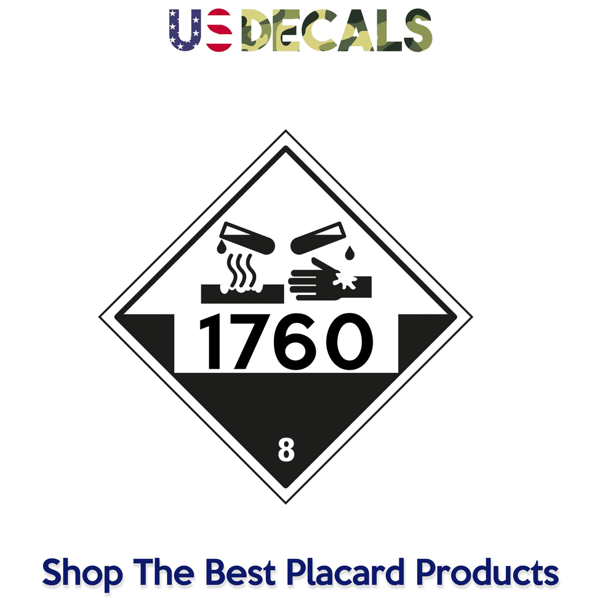 Hazard Class 8: Corrosive UN # 1760 Placard Sign – US Decals