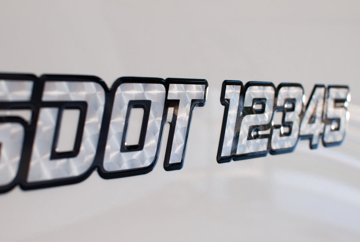 Custom Two Color Raised Domed 3D USDOT DOT Number Decal Sticker Letter ...