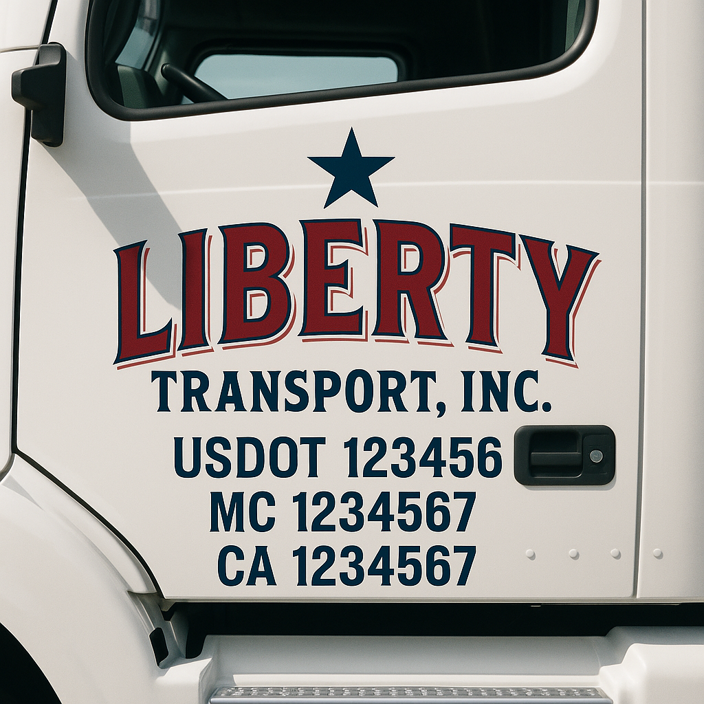 Custom Designed USDOT (DOT) Truck Door Lettering Decal Signs | Graphic ...