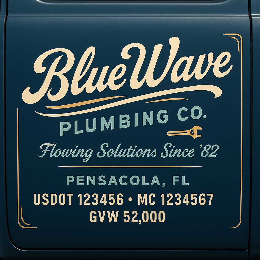 Plumbing Business Truck Door Decal Lettering Sticker Sign, 2 Pack – US ...