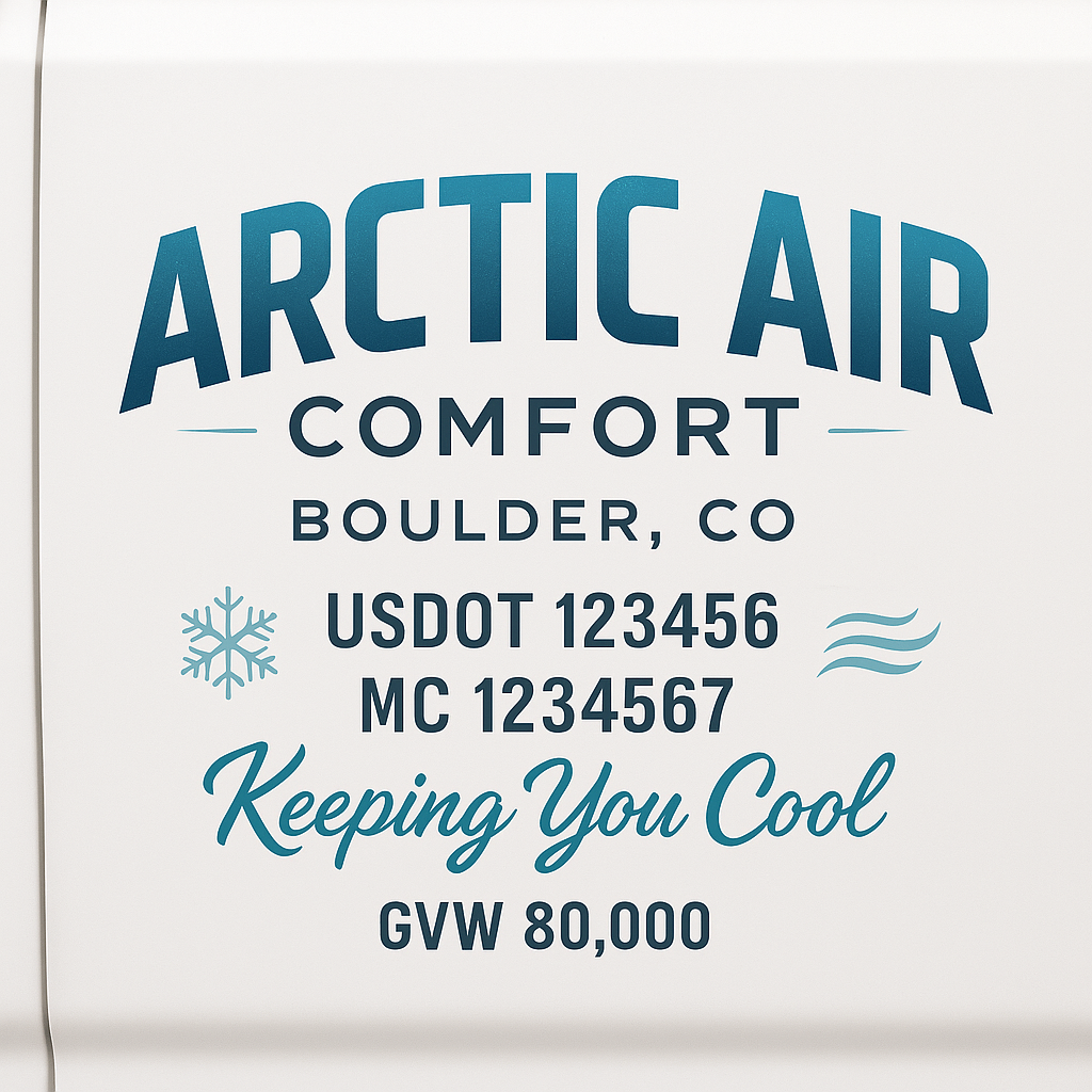 HVAC Heating & Cooling Business Truck Door Decal Lettering Sticker Sig ...