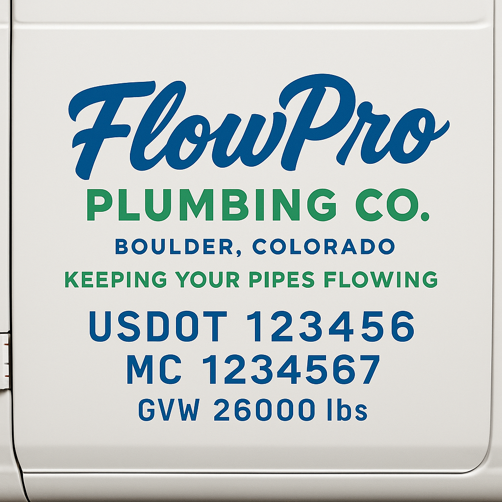 Plumbing Business Truck Door Decal Lettering Sticker Sign, 2 Pack – US ...