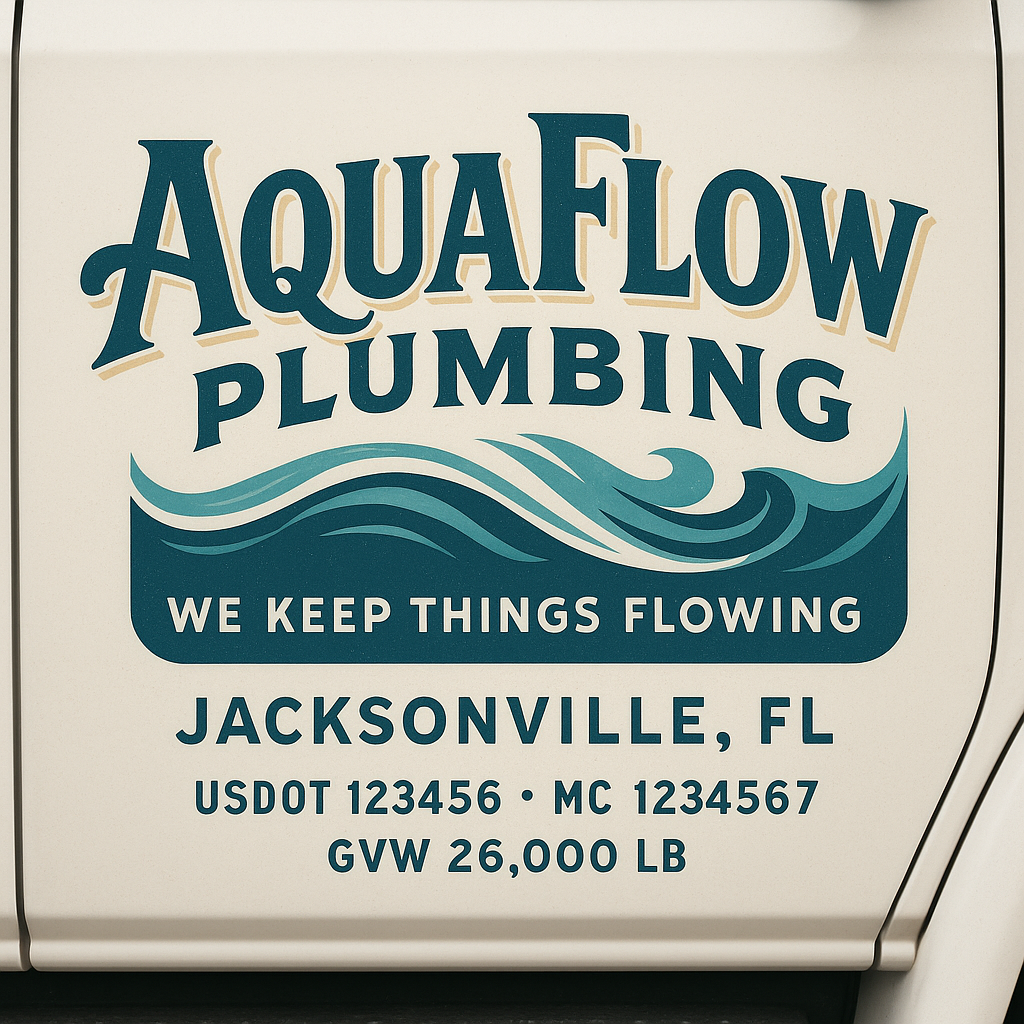 Plumbing Business Truck Door Decal Lettering Sticker Sign, 2 Pack – US ...