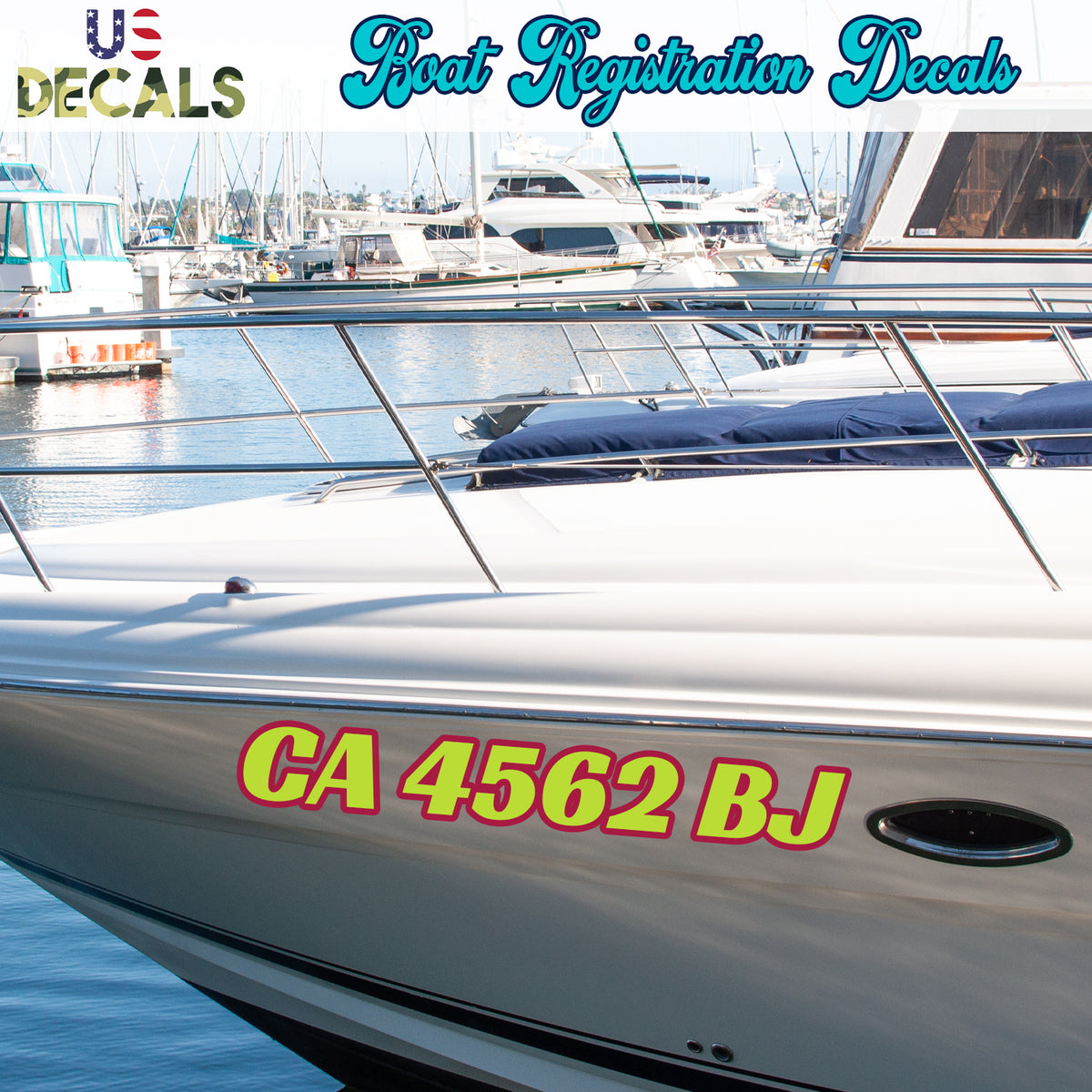 Boat Registration Number Identification Regulation Decal Sticker Lette ...