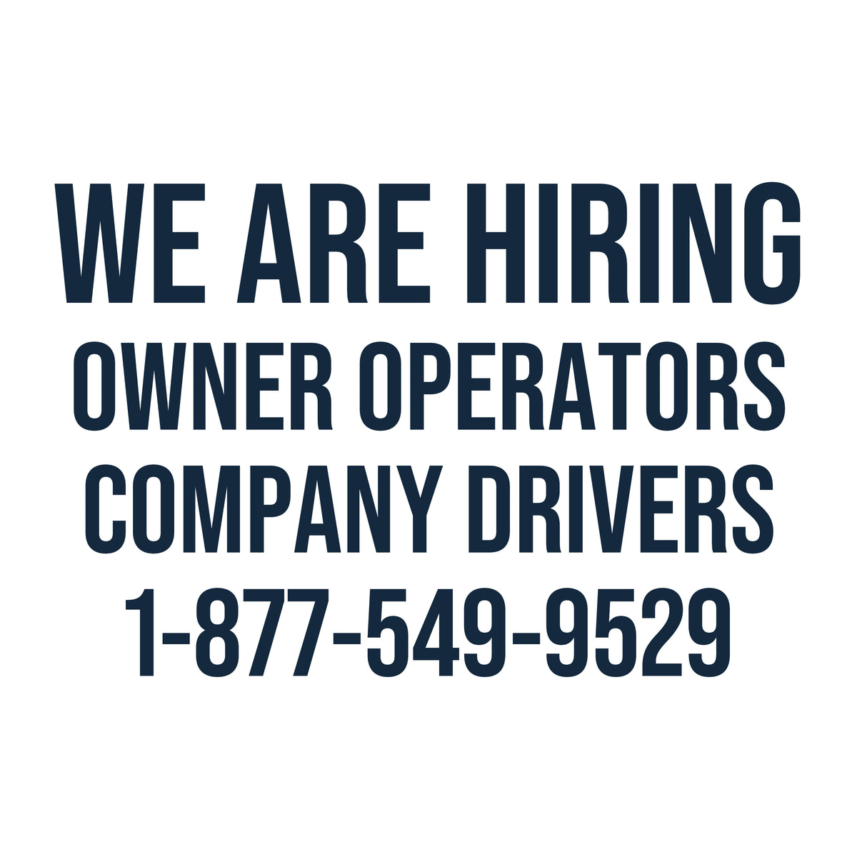 We are Hiring Owner Operators Company Drivers Decal Sticker For Shippi ...