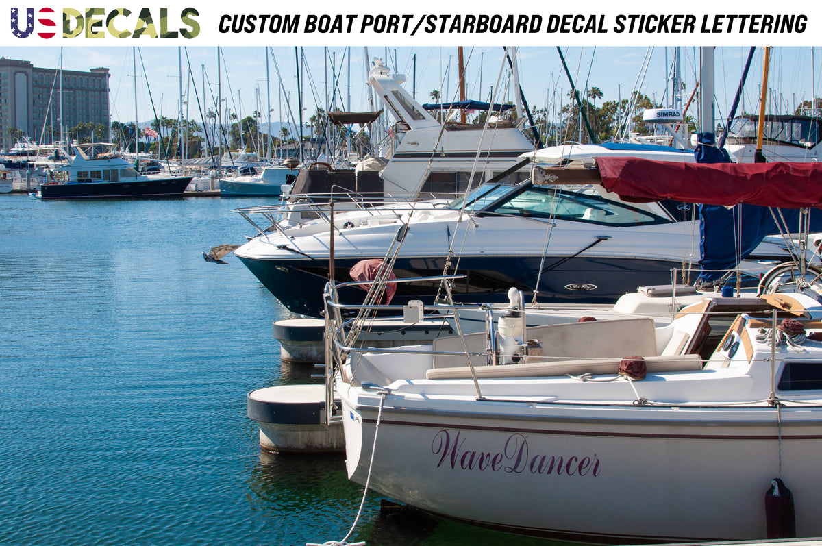 Custom Boat Port Starboard Name Lettering Decal Sticker, 2 Pack – US Decals