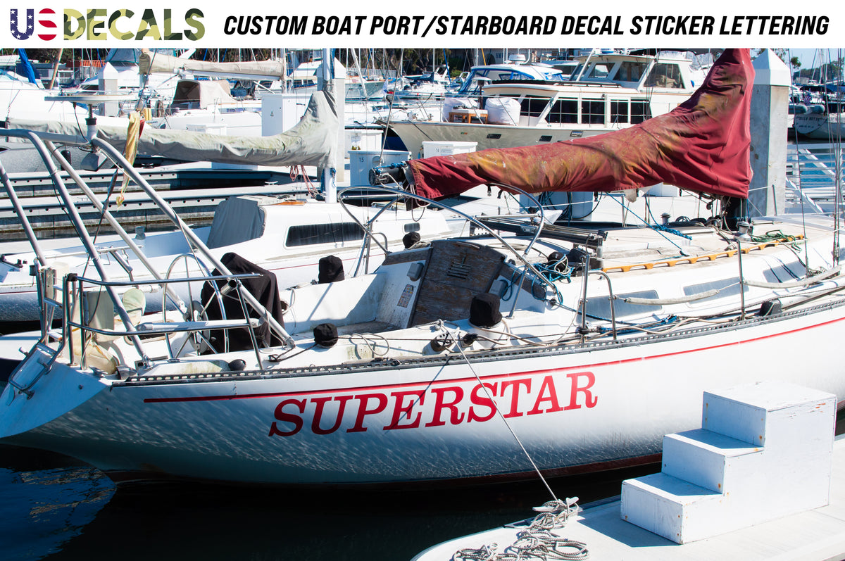 Custom Boat Port Starboard Name Lettering Decal Sticker, 2 Pack – US Decals