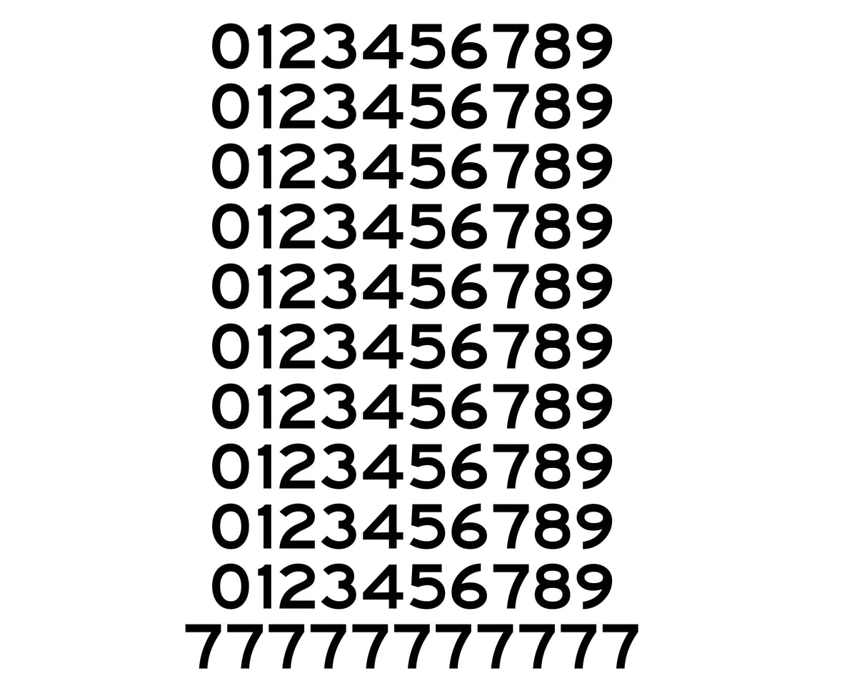 110 Highway Gothic Numbers for School Bus Compliance – US Decals