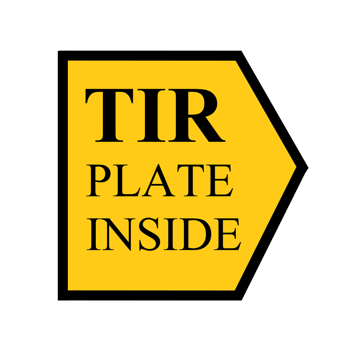 TIR Plate Inside Decal Sticker Sign For Shipping Container Trailers ...