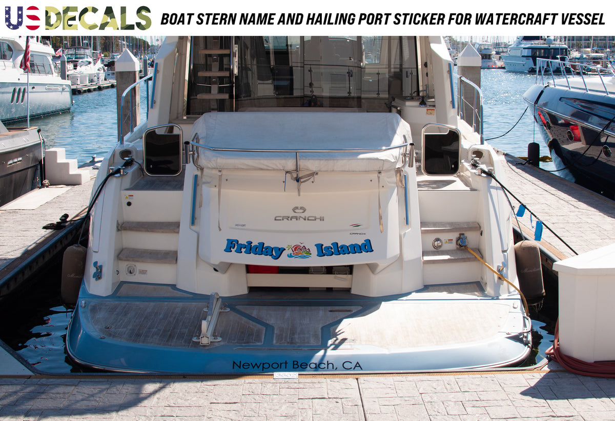Custom Boat Stern Name Lettering Decal Sticker – US Decals