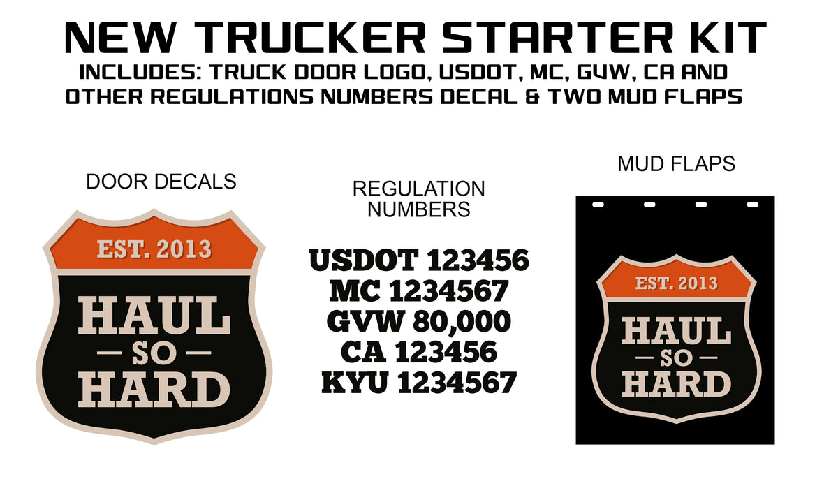 New Trucker Complete Decal Set With Custom Mud Flaps – US Decals