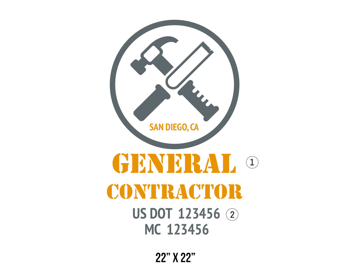 General Contractor Truck Decal (USDOT), 2 Pack – US Decals