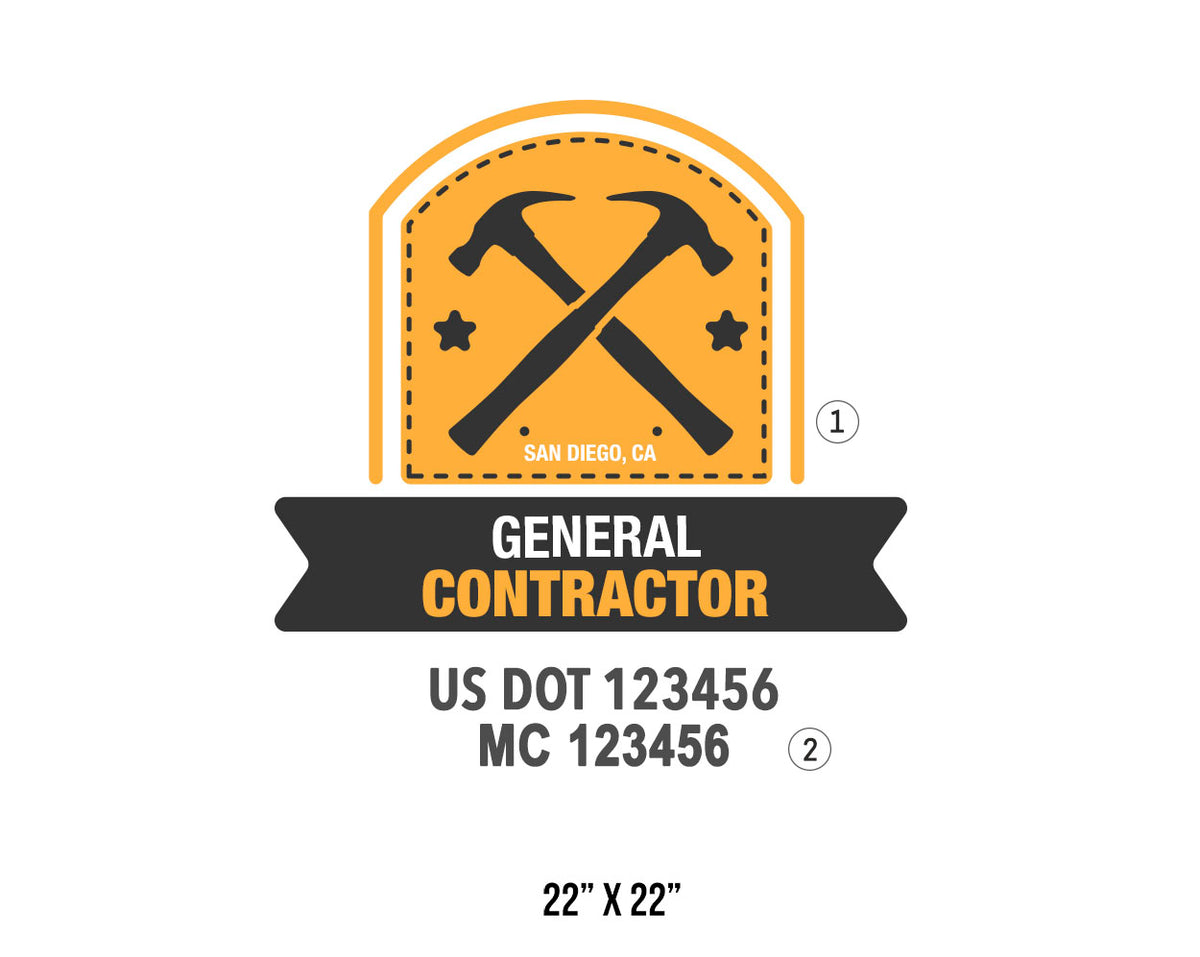 General Contractor Truck Decal (USDOT), 2 Pack – US Decals