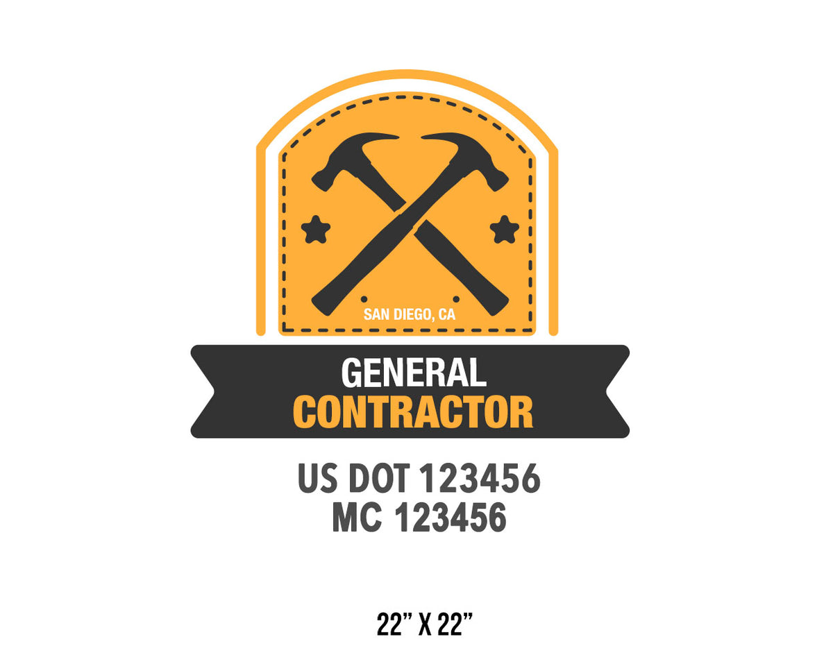 General Contractor Truck Decal (USDOT), 2 Pack – US Decals