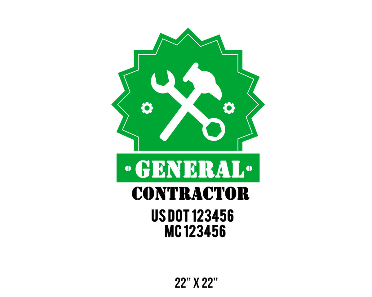 General Contractor Truck Decal (USDOT), 2 Pack – US Decals