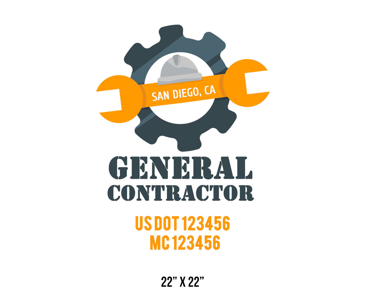 General Contractor Truck Decal (USDOT), 2 Pack – US Decals