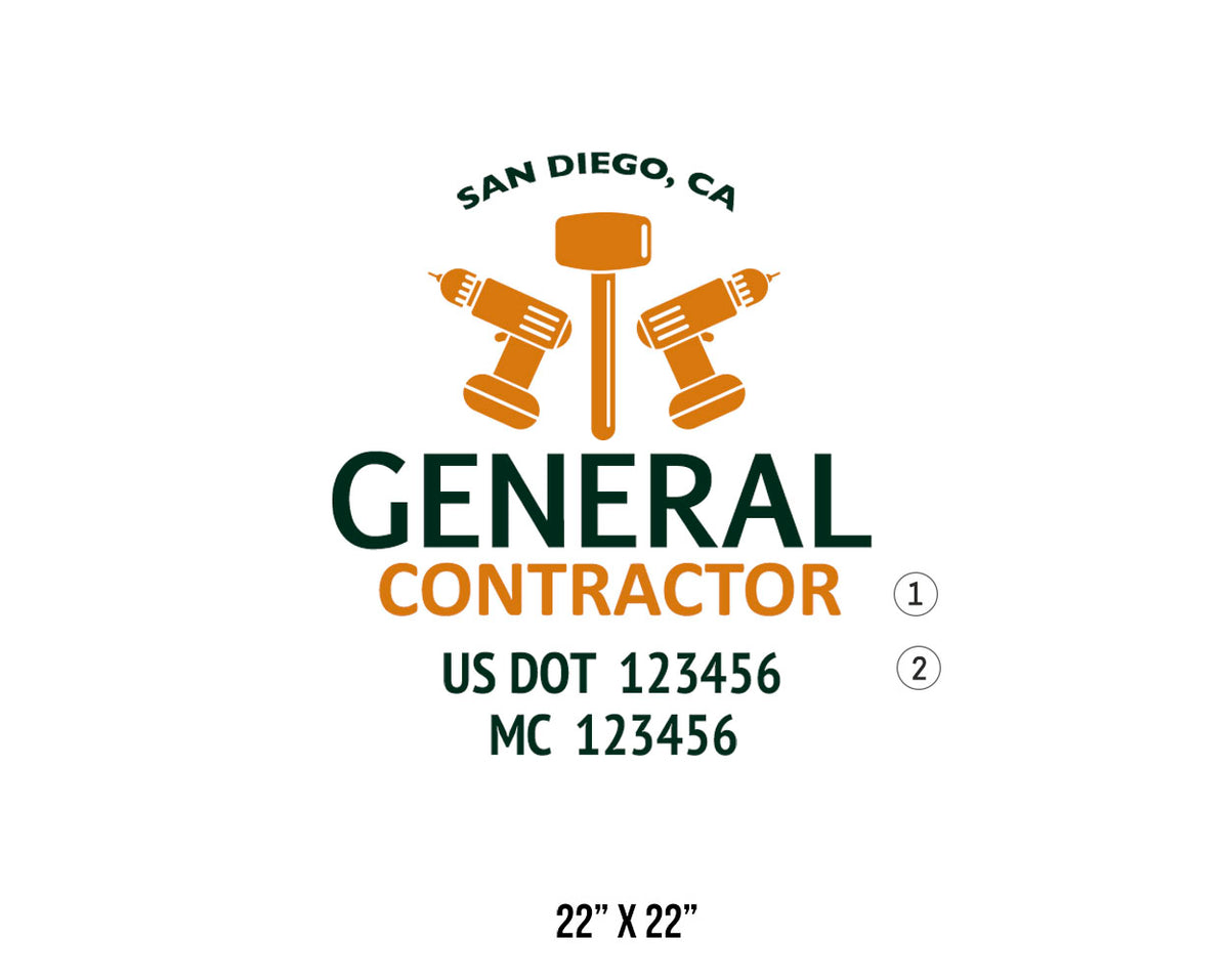 General Contractor Truck Decal (USDOT), 2 Pack – US Decals