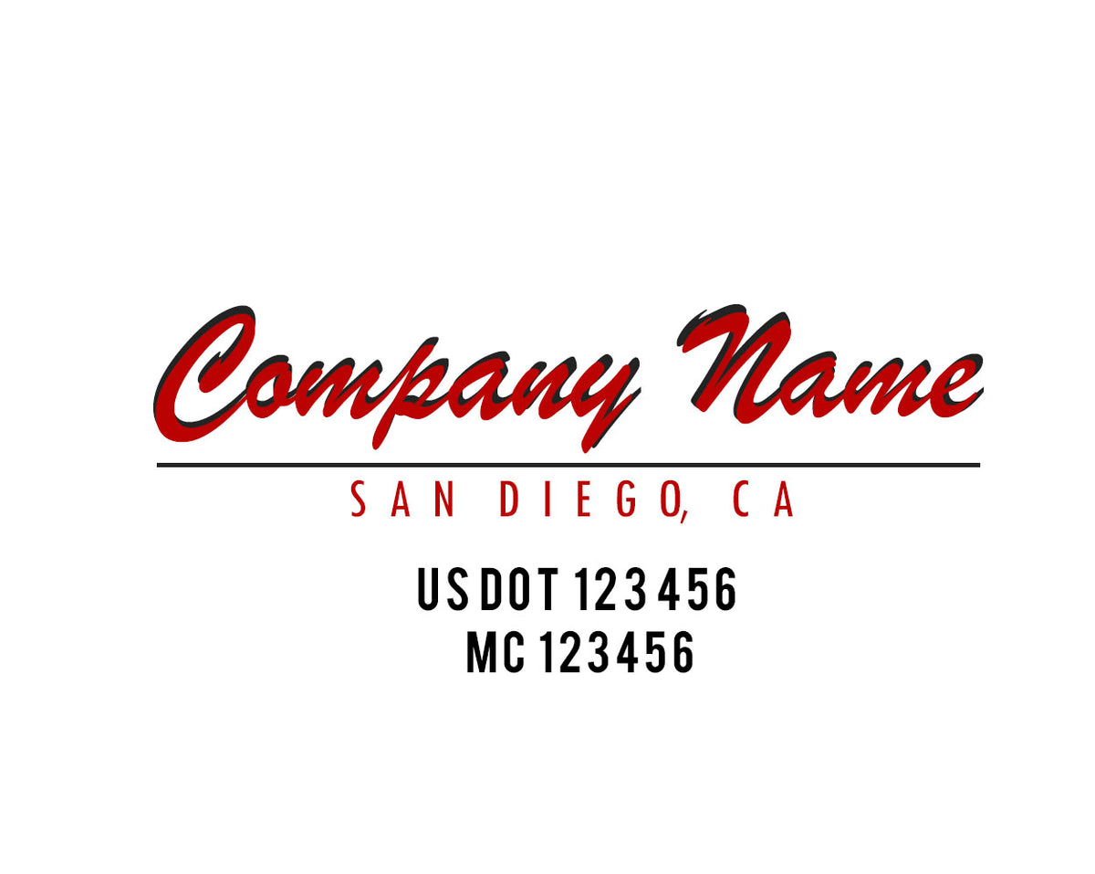 Old School Style Company Name Truck Decal USDOT, 2 Pack – US Decals