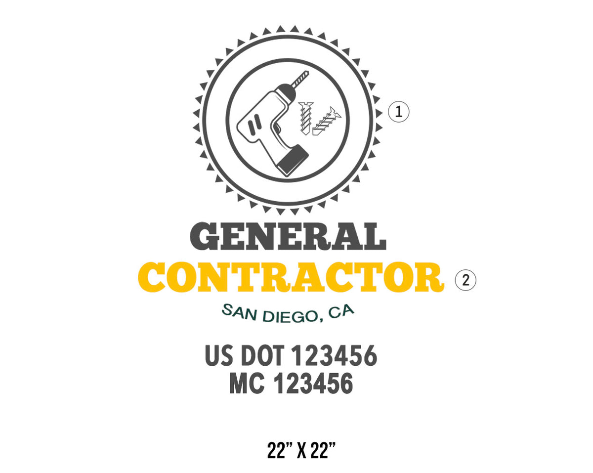 General Contractor Truck Decal (USDOT), 2 Pack – US Decals