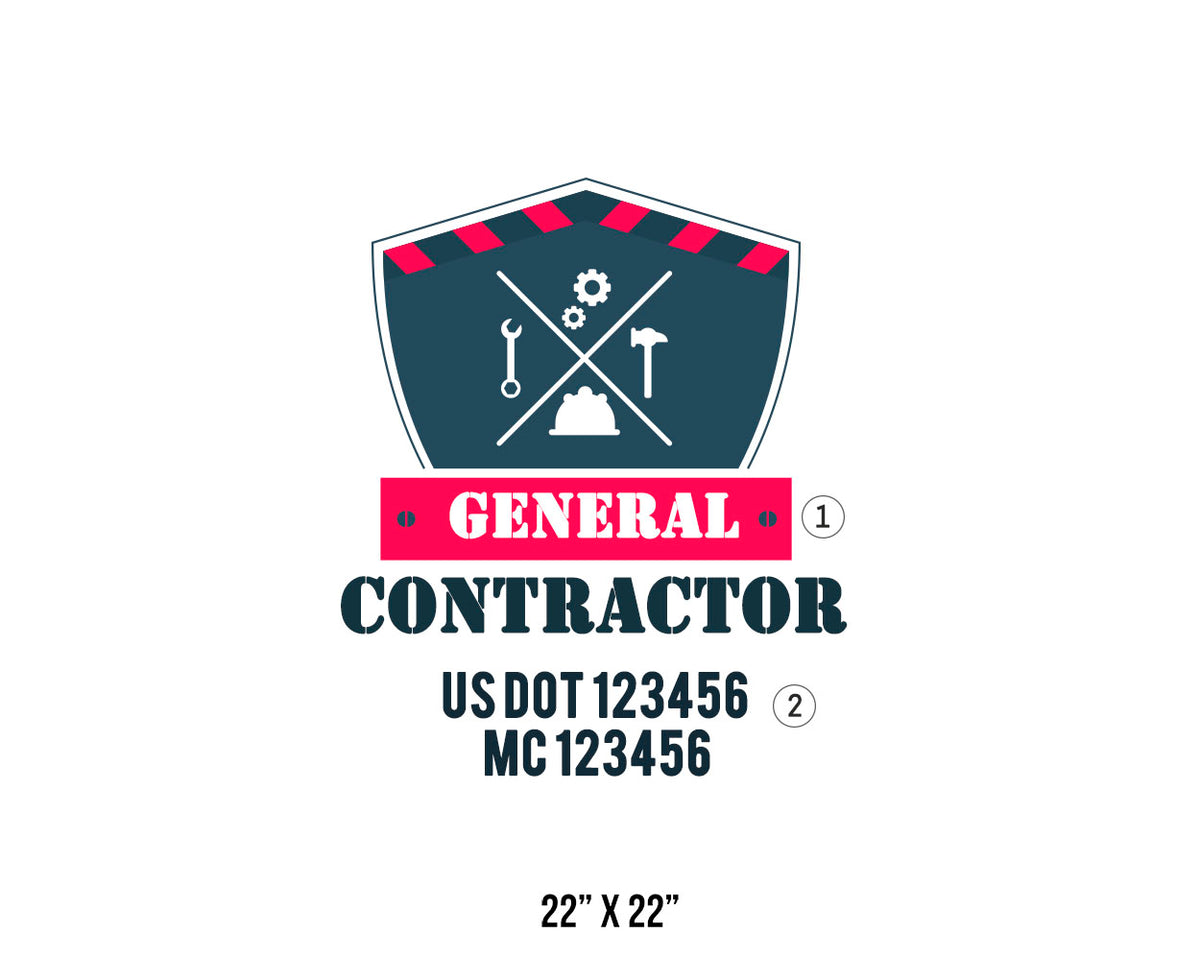 General Contractor Truck Decal (USDOT), 2 Pack – US Decals