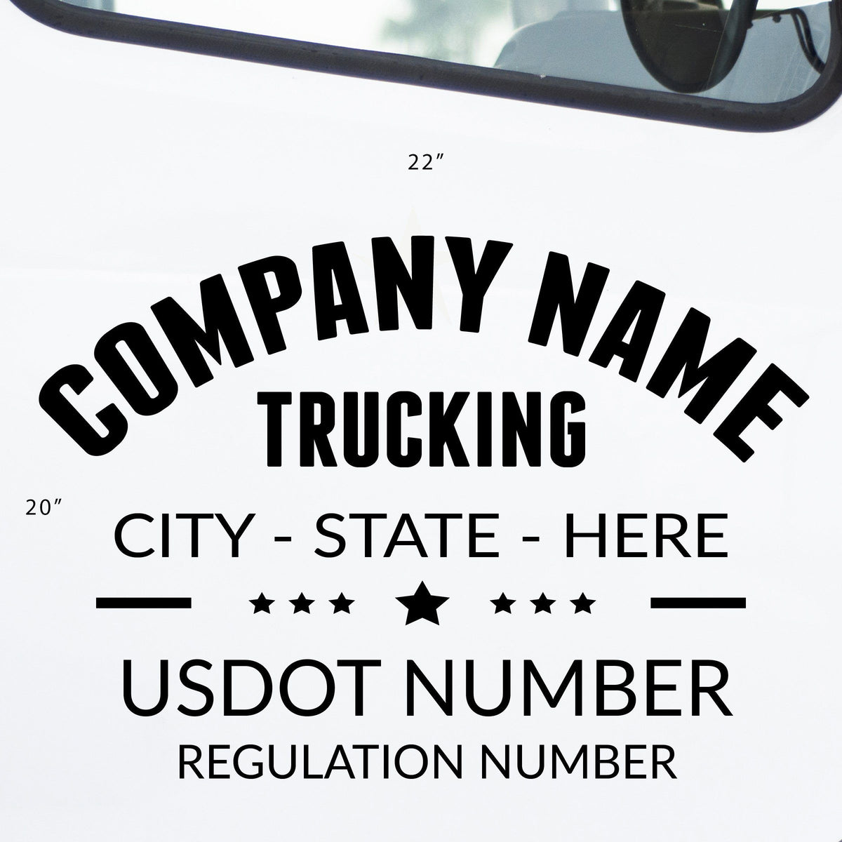 Company Name with Lines for Info Decal, 2 Pack – US Decals