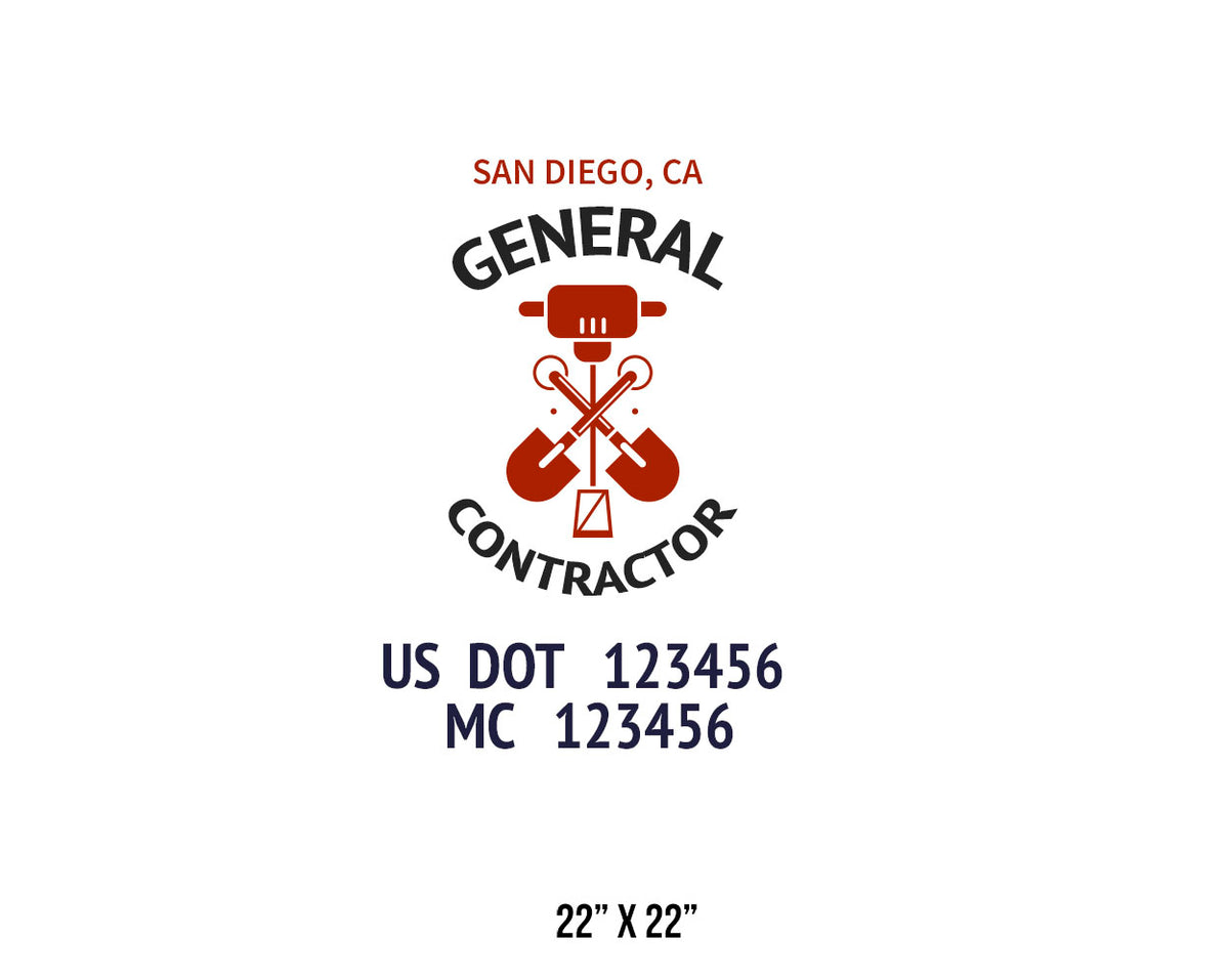 General Contractor Truck Decal (USDOT), 2 Pack – US Decals