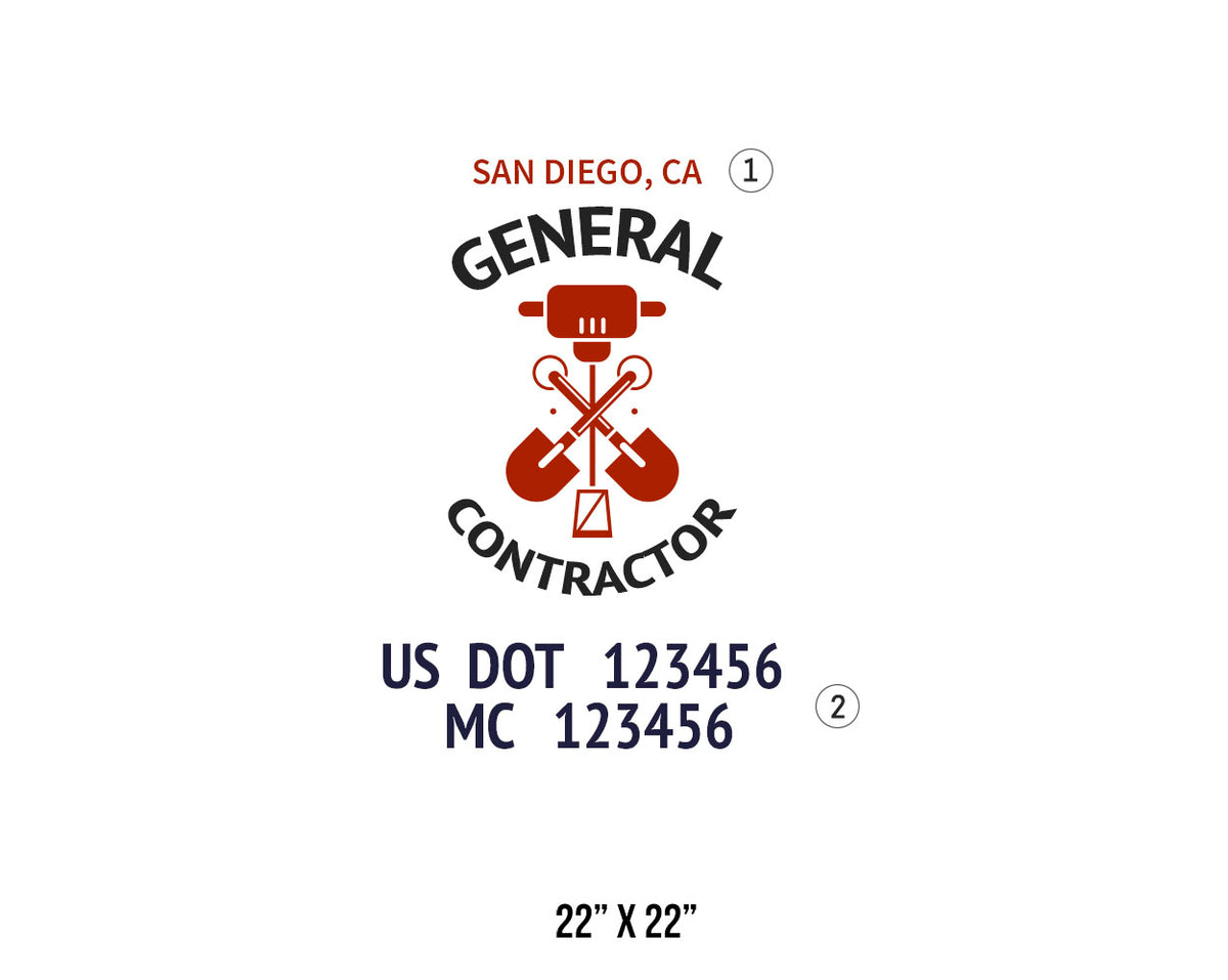 General Contractor Truck Decal (USDOT), 2 Pack – US Decals