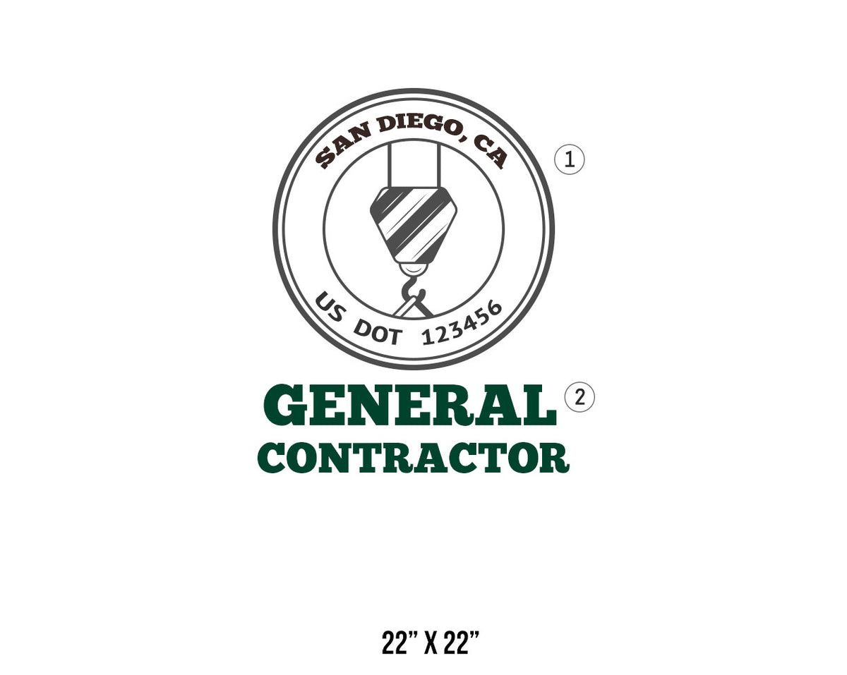 General Contractor Truck Decal (USDOT), 2 Pack – US Decals
