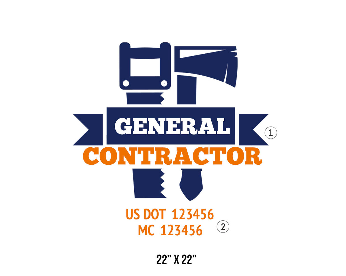 General Contractor Truck Decal (USDOT), 2 Pack – US Decals