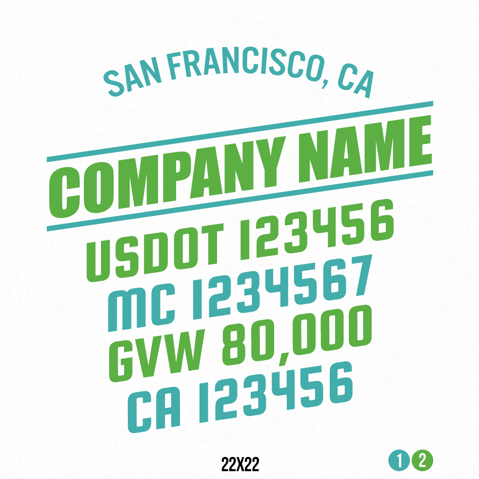 Company Name Truck Door Decal (USDOT), 2 Pack – US Decals