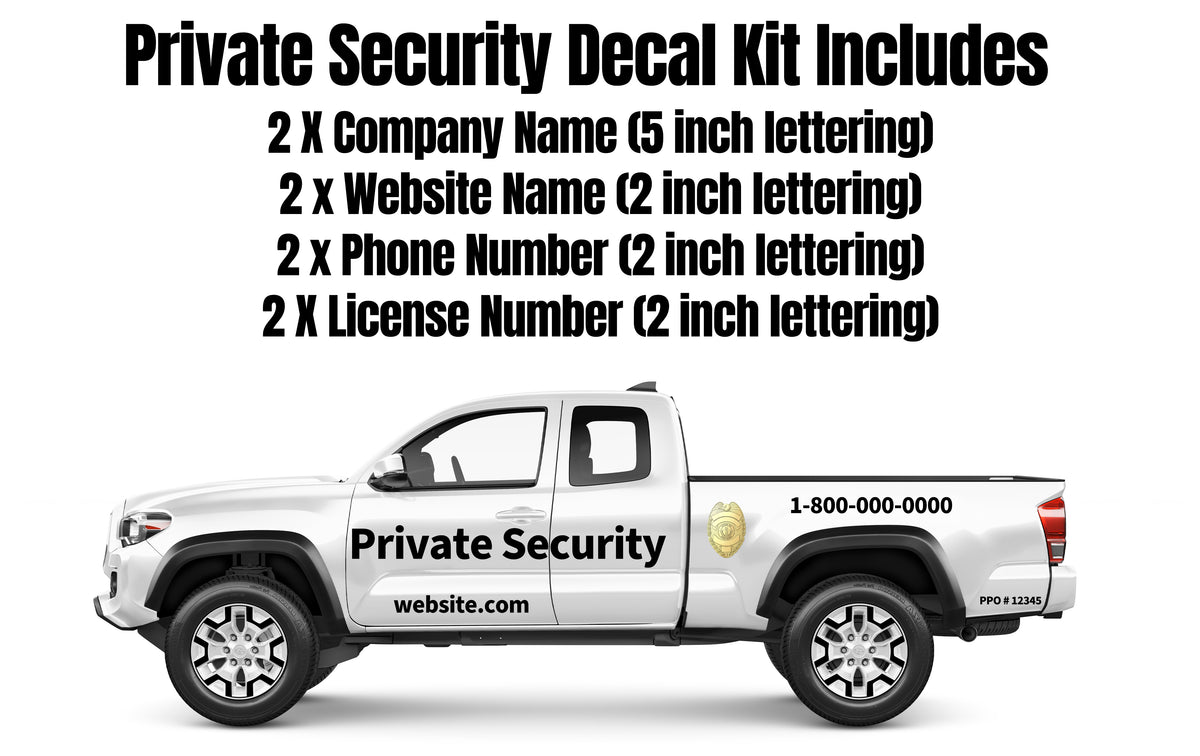 Private Security Patrol Decal Sticker Kit (Set of 2) – US Decals