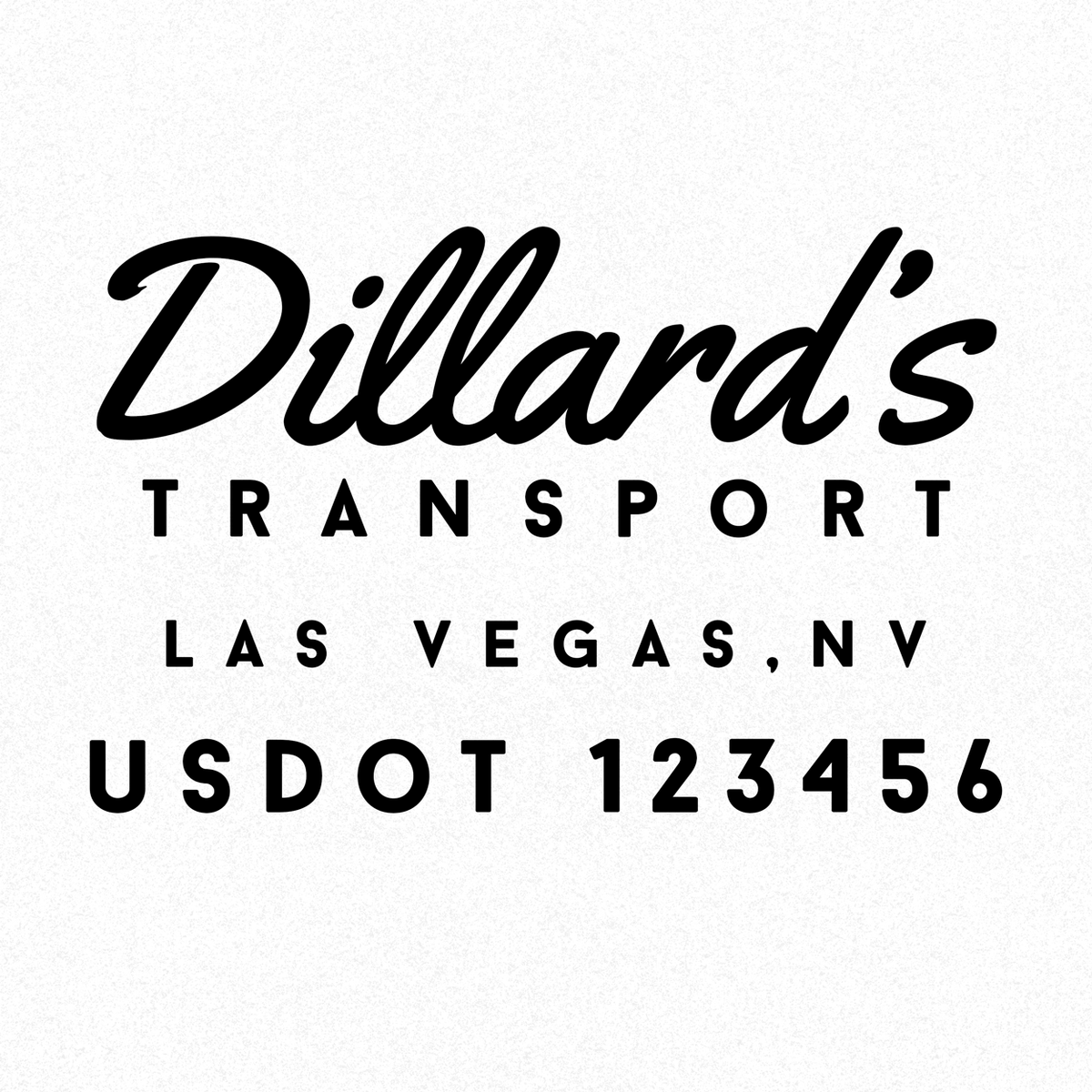 Company Name + Location + 1 Regulation Line Decal, 2 Pack – US Decals