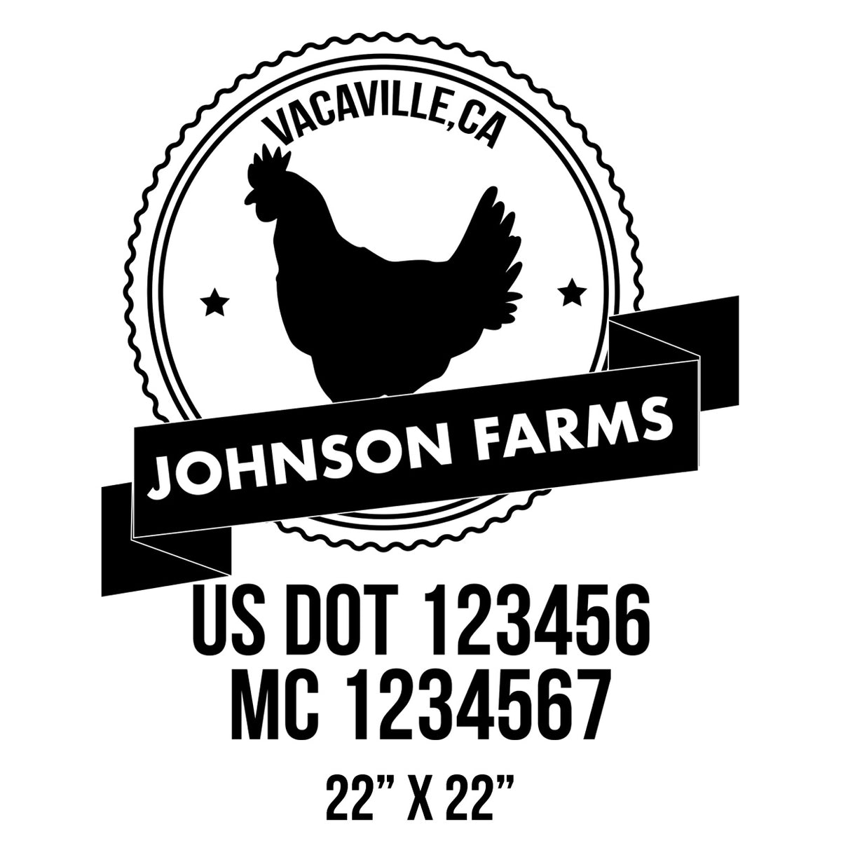 Farm Company Name Truck Decal (USDOT), 2 Pack – US Decals