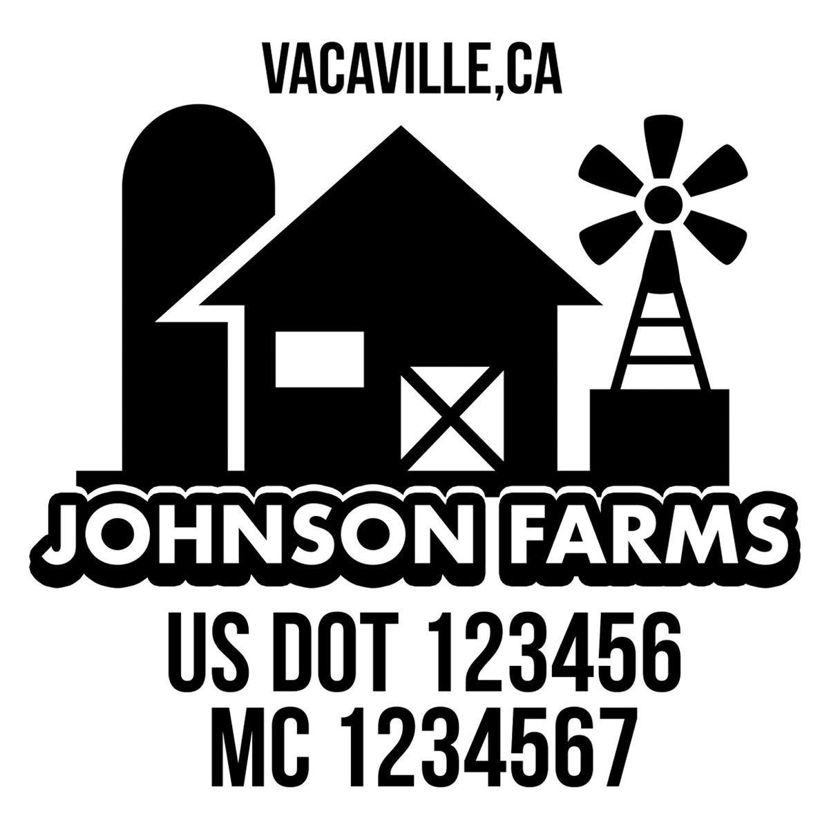 Farm Company Name Truck Decal (USDOT), 2 Pack – US Decals