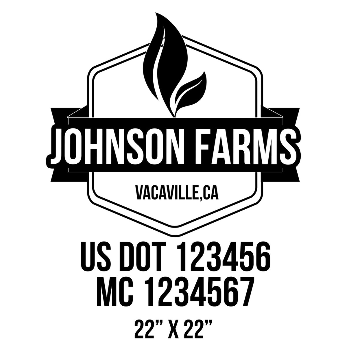 Farm Company Name Truck Decal (USDOT), 2 Pack – US Decals